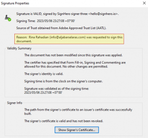 E-Signature & E-Certificate Issuance Policy – PT Aljabar Anugrah Selaras